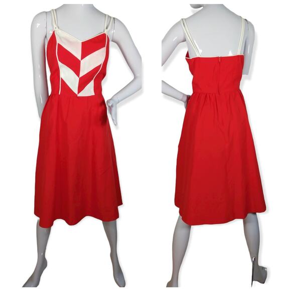 Jenni | Dresses | Vintage Jenni Fit And Flare Dress Size 9 Red And ...